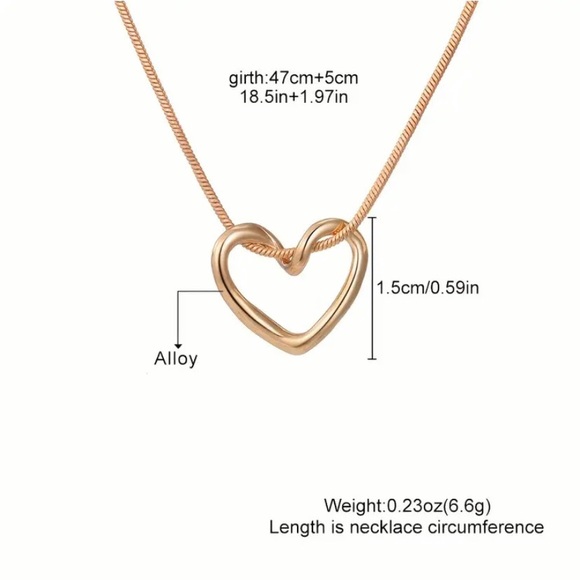 Jewelry | Simple Thin Chain Hollow Love Heart Pendant Necklace | Poshmark